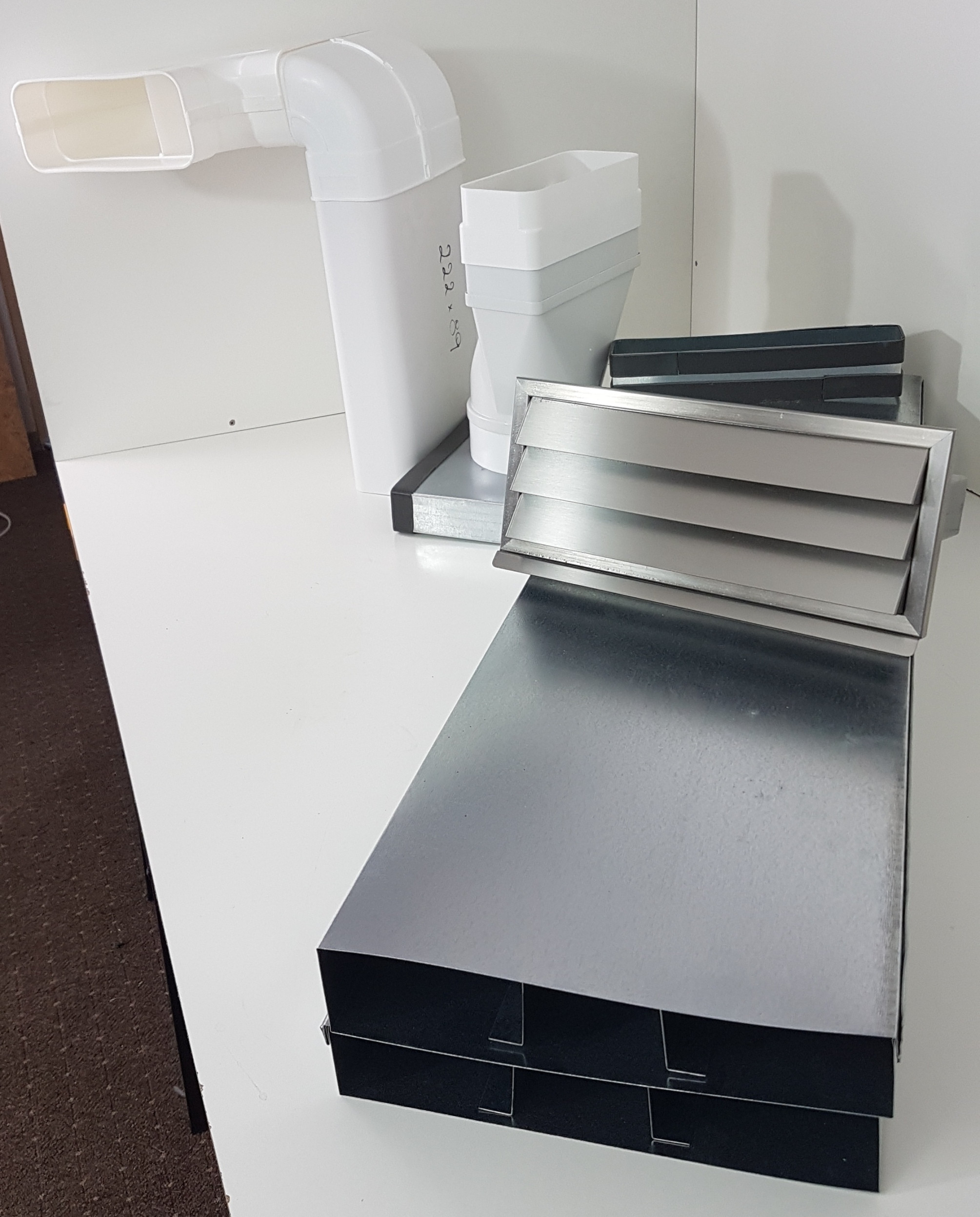 Flachkanal Set zum Anschluss von Muldenlüftern, Fussbodenverlegung ...